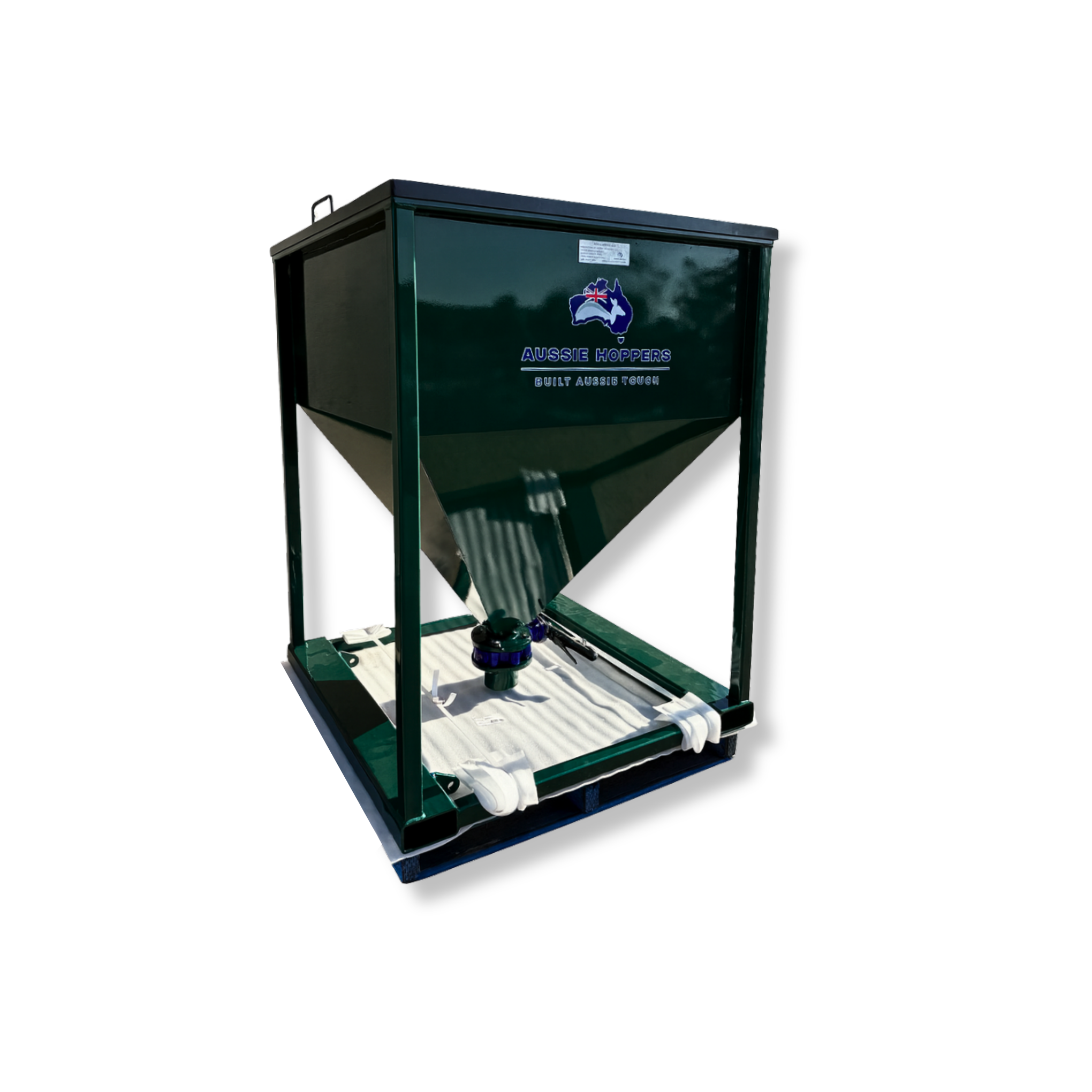 Aussie Hopper 2.0 Tonne Abrasive Storage Hopper With Stand and Screen ...