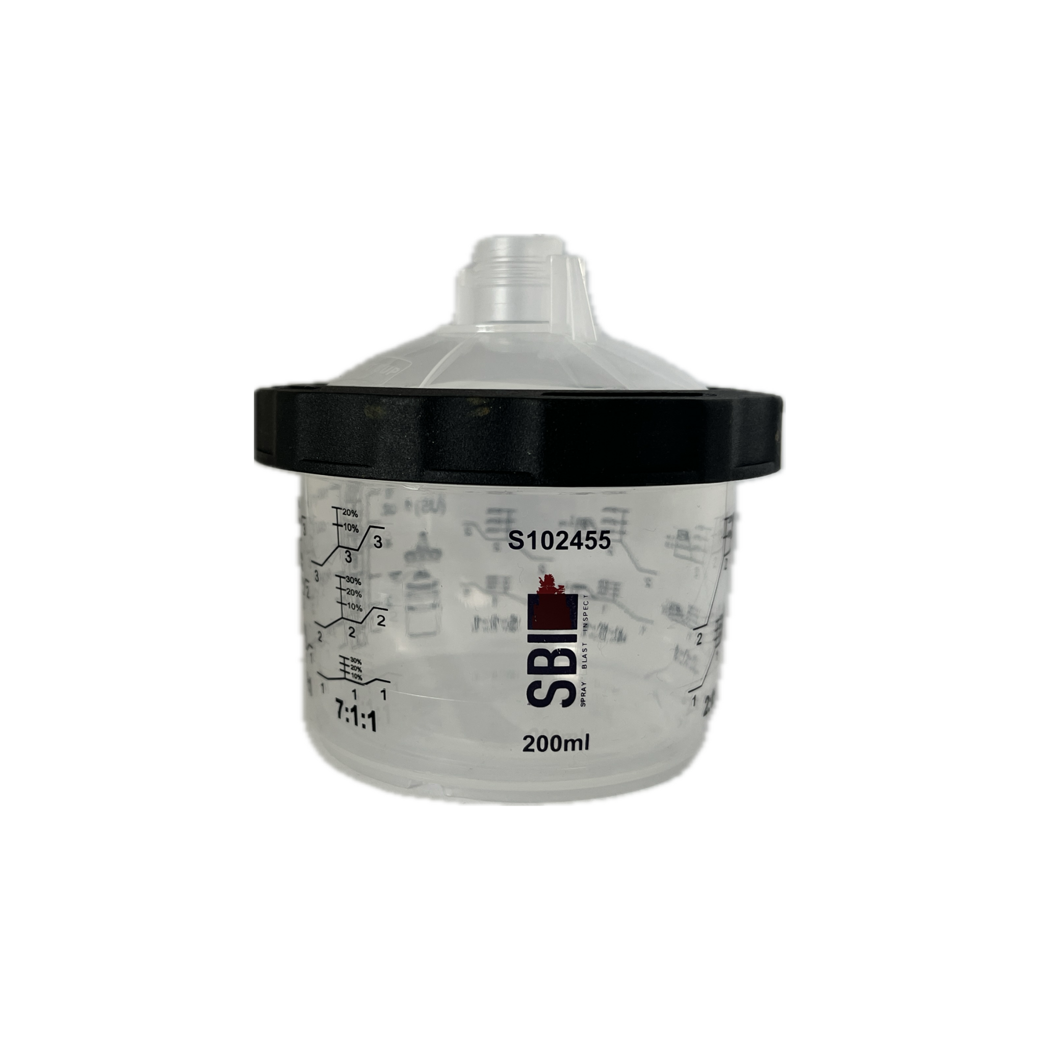 SBI 200ml Smartcup with Hardcup and Collar, Box of 50 – Spray Blast Inspect