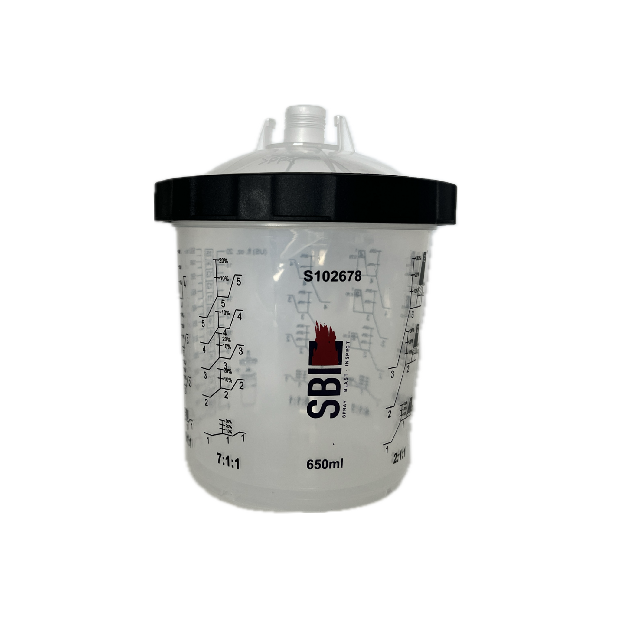 SBI 650ml Smartcup with Hardcup and Collar, Box of 50 – Spray Blast Inspect